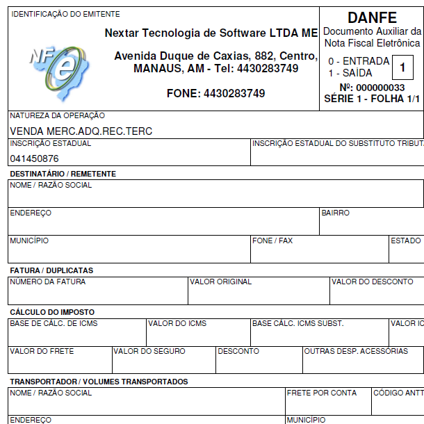 Emissão de Nota Fiscal: NF-e, NFC-e e SAT CF-e » Programa NEX