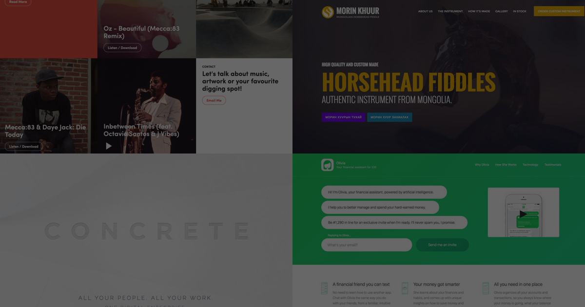 10 cool website designs by popular Webflow designers | Webflow Blog