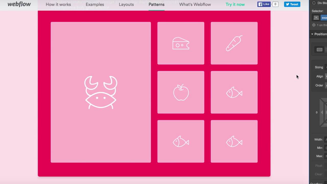 Design a unique grid layout using Flexbox (Video) | Webflow Help
