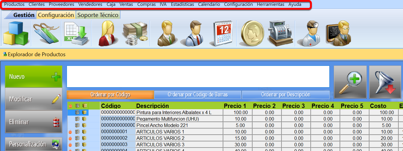 Comienza Aquí » Menú principal del Sistema de Gestión Comercial » EGA ...