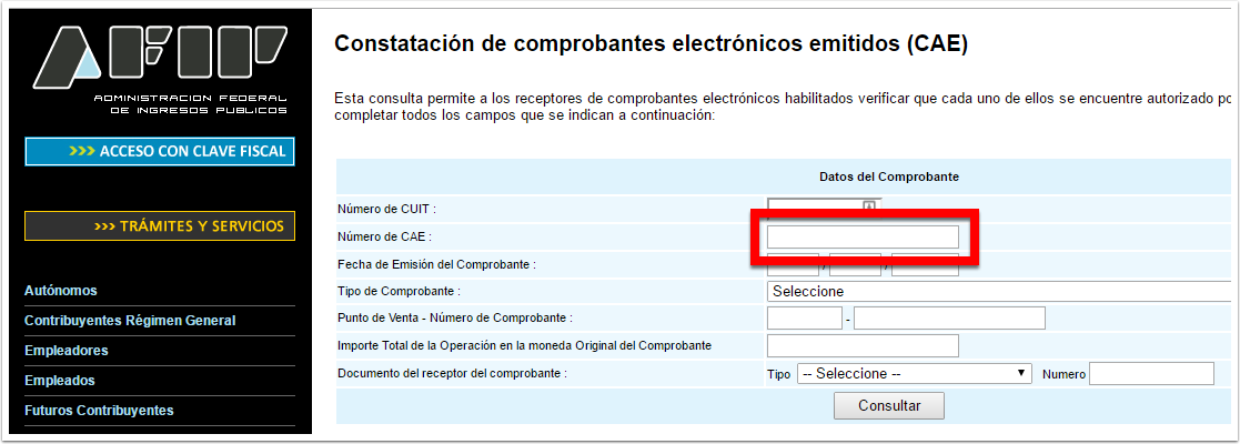 Facturación Electrónica AFIP » Primera factura » EGA Futura