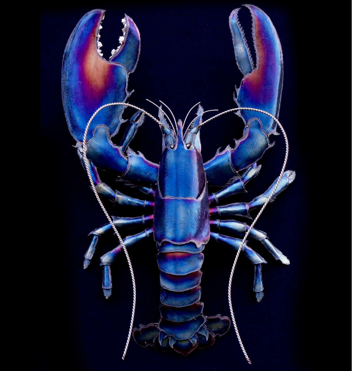Metal Sculpture: Blue Lobster