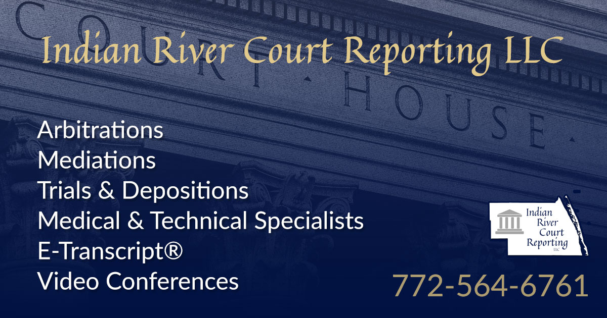 Court Reporting services, depositions, video conferences Vero Beach FL